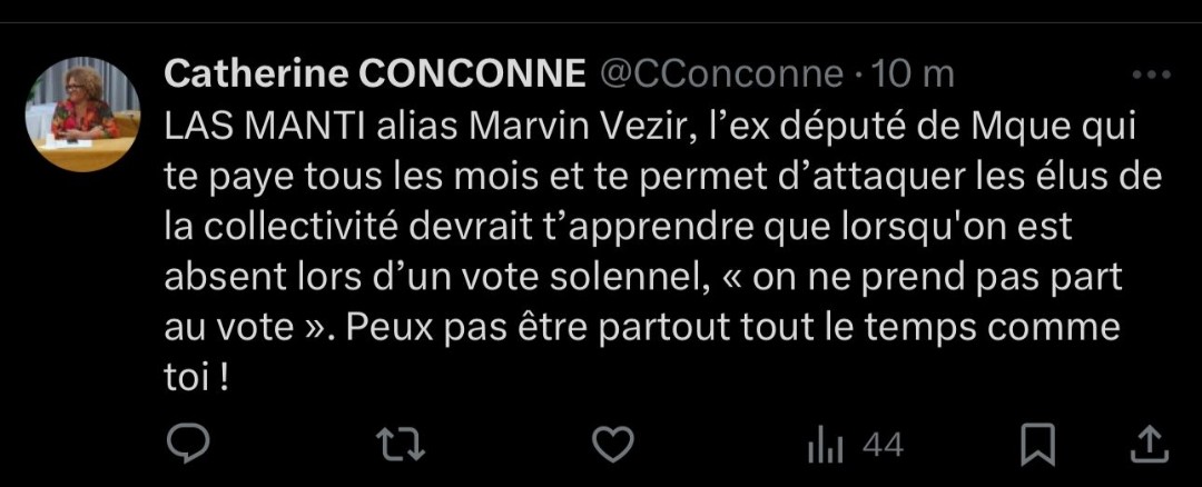 Catherine Conconne la sénatrice de Martinique démasque Marvin Vésir ...