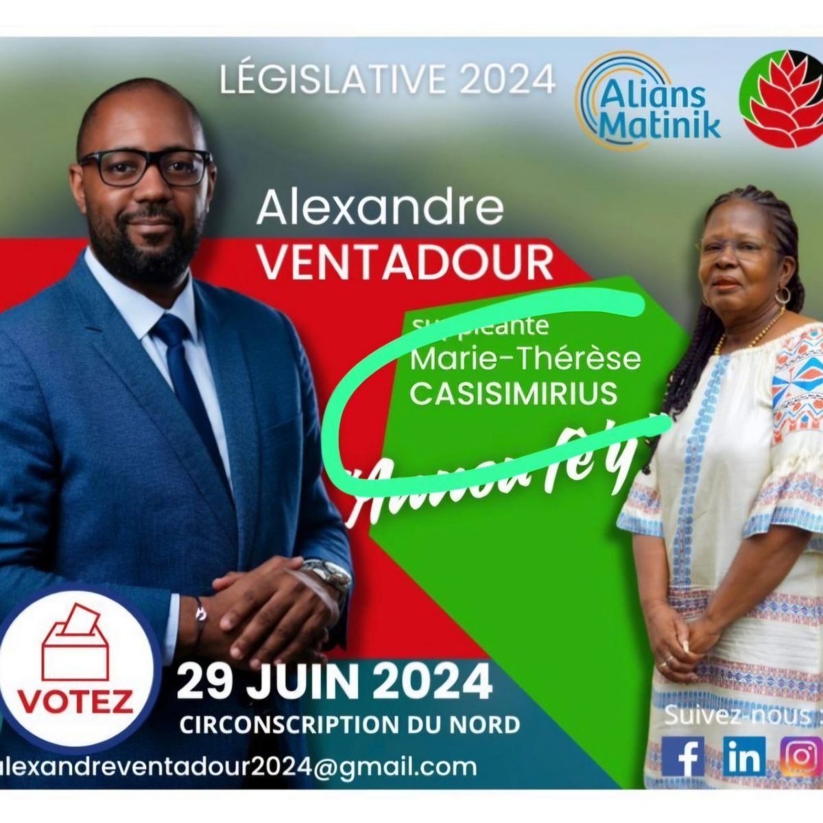 Législatives 2024 en Martinique : Alexandre Ventadour en mode en bon ...